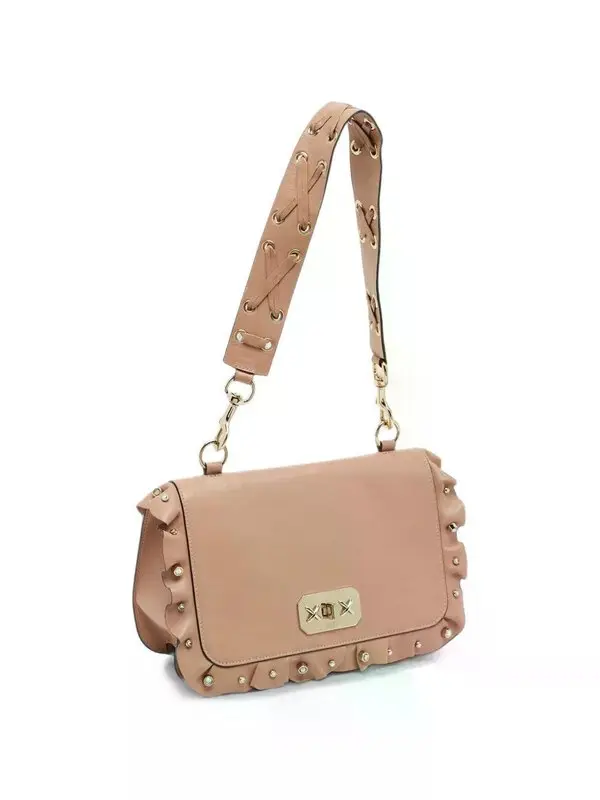 Red Valentino Leather Ruffled Shoulder Bag