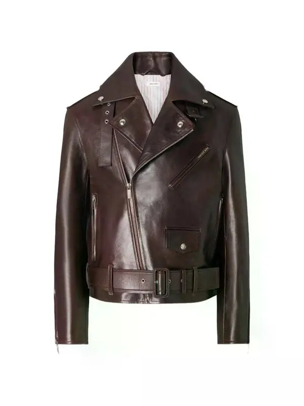 Thom Browne Belted Leather Biker Jacket