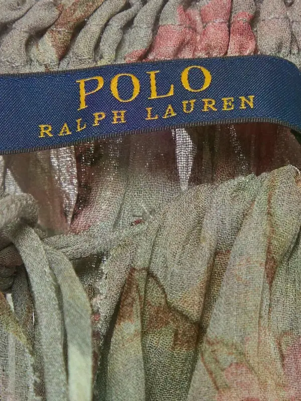 Polo Ralph Lauren Floral Print Silk Blouse - Green