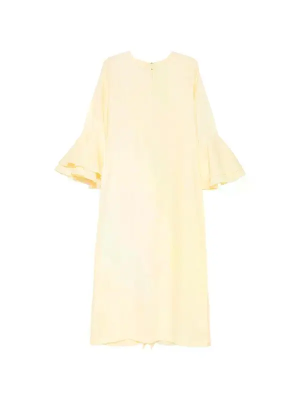 BAMBAH Tiered Ruffled Linen Maxi Dress