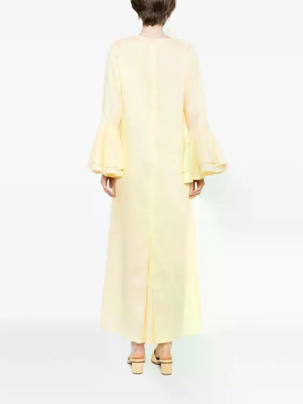 BAMBAH Tiered Ruffled Linen Maxi Dress