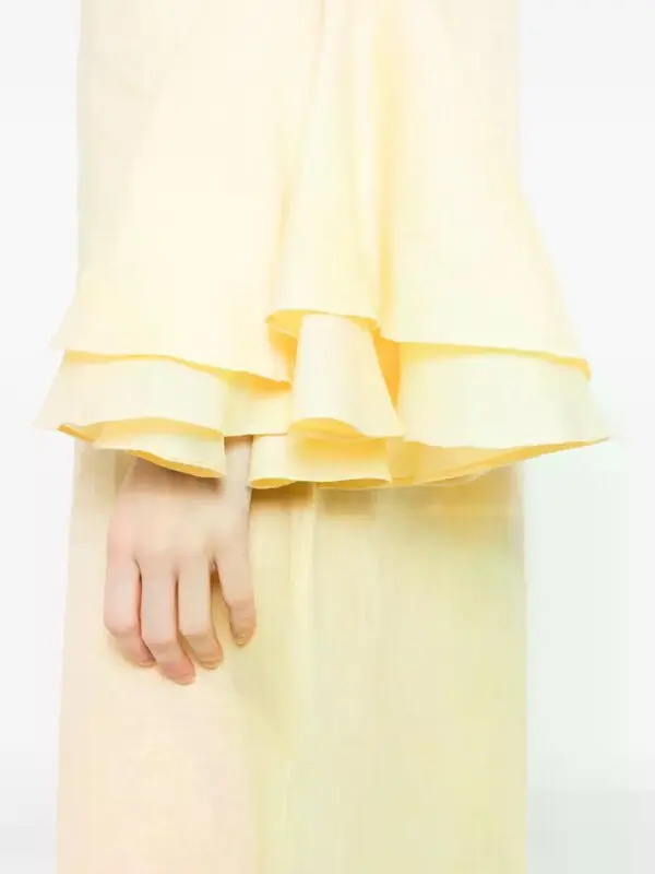 BAMBAH Tiered Ruffled Linen Maxi Dress