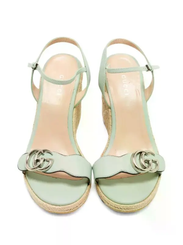 Gucci Gg Marmont Espadrille Wedge Sandals