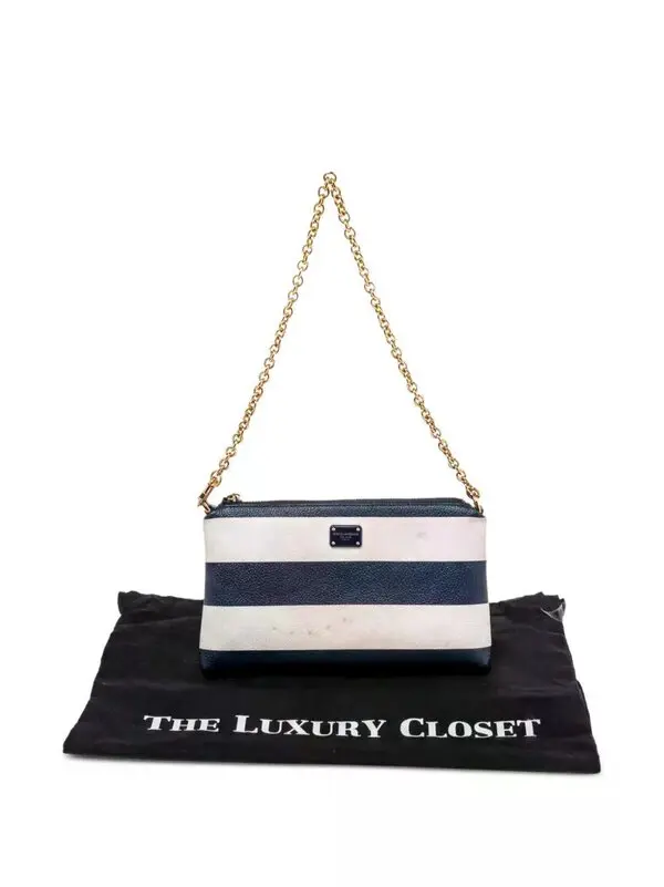 Dolce & Gabbana Striped Calf Leather Pouch