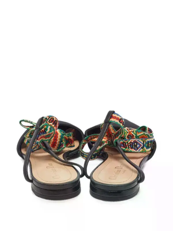 Dior Pointed Toe Flat Sandals With Tassel Embellishments