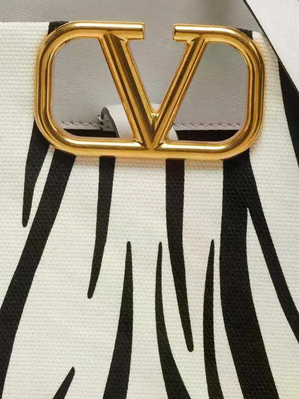 Valentino Garavani Vlogo Zebra-print Tote Bag
