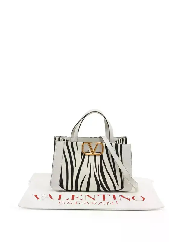 Valentino Garavani Vlogo Zebra-print Tote Bag