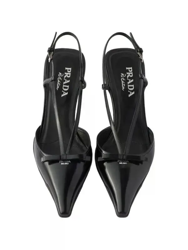 Prada Brushed Leather Slingback Pumps