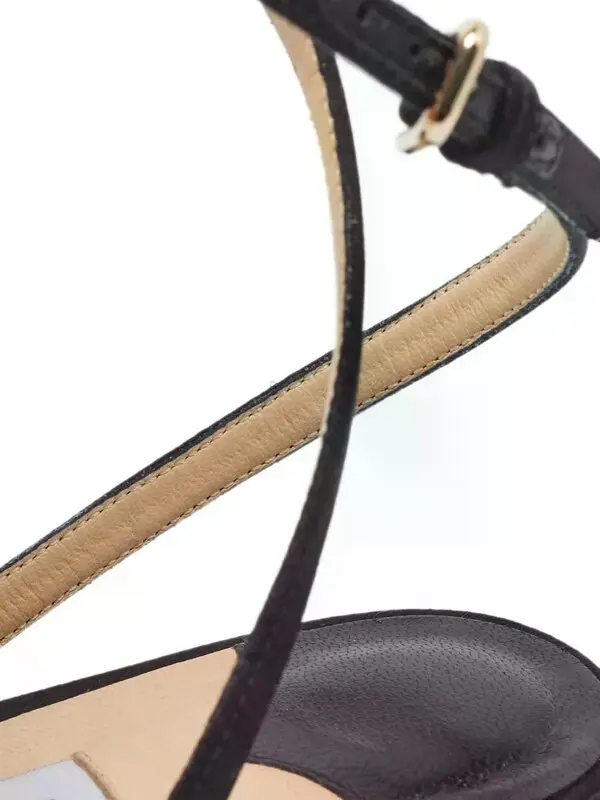 JIMMY CHOO Glitter Bow Detail Flat Mules