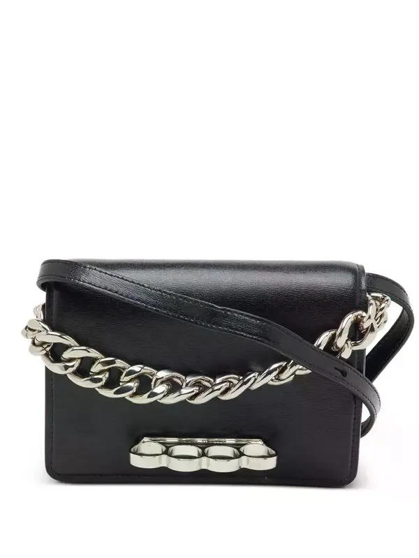Alexander McQueen Four Ring Leather Shoulder Bag