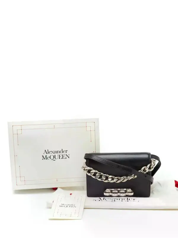 Alexander McQueen Four Ring Leather Shoulder Bag