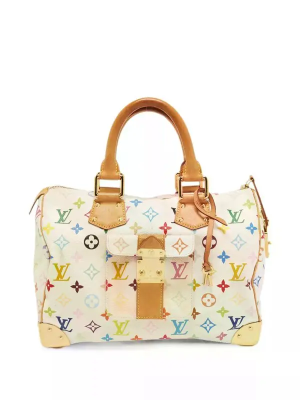 LOUIS VUITTON 2003 30 Speedy Monogram-pattern Tote Bag - White