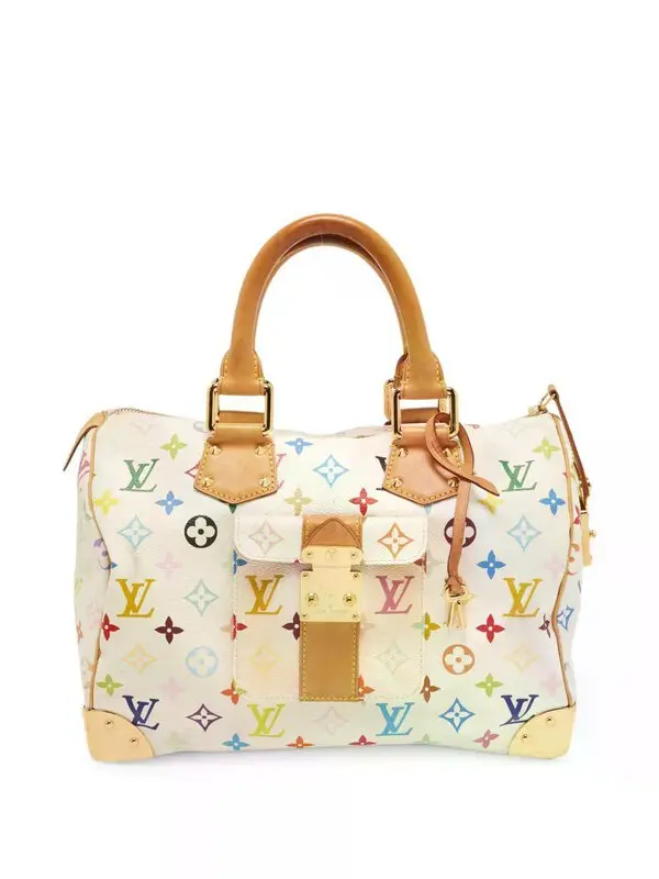 LOUIS VUITTON Monogram Multicolore Speedy 30 Tote Bag - White