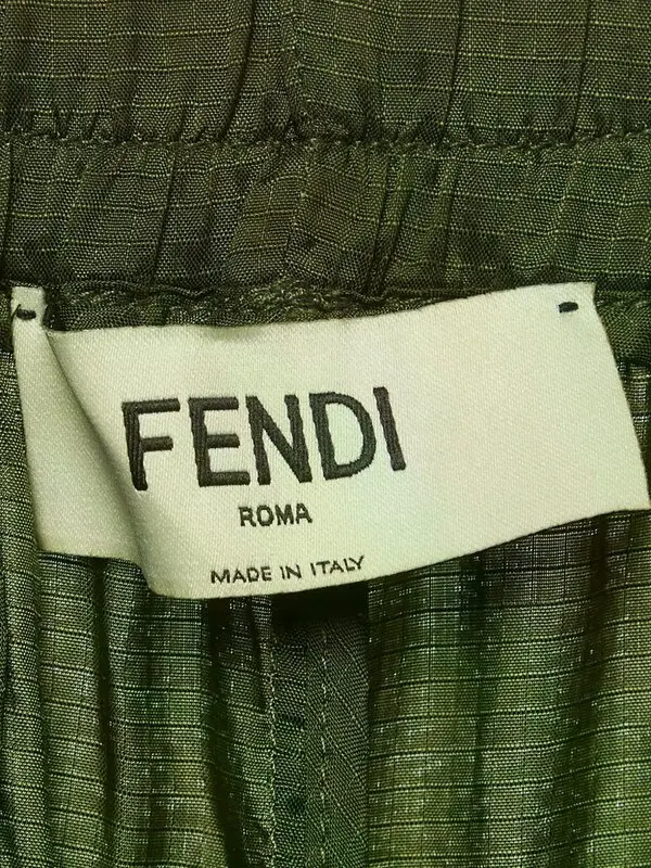 Fendi Drawstring Fastening Trousers With Grid-pattern Texture