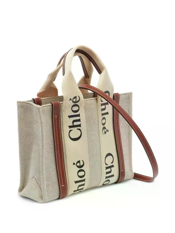 Chloé Woody Tote Bag With Leather Trim