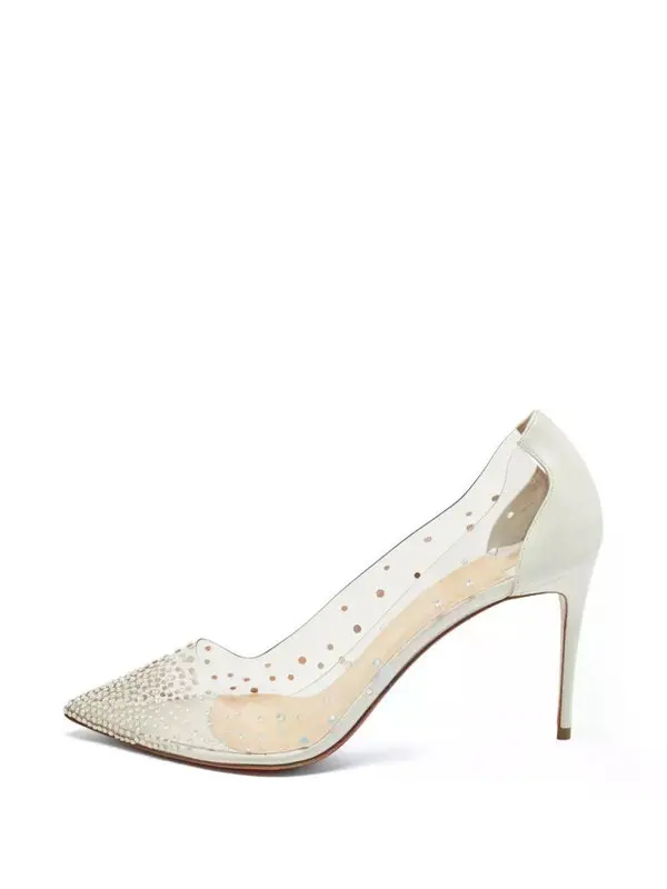CHRISTIAN LOUBOUTIN Degrastrass Crystal-embellished Pumps - White