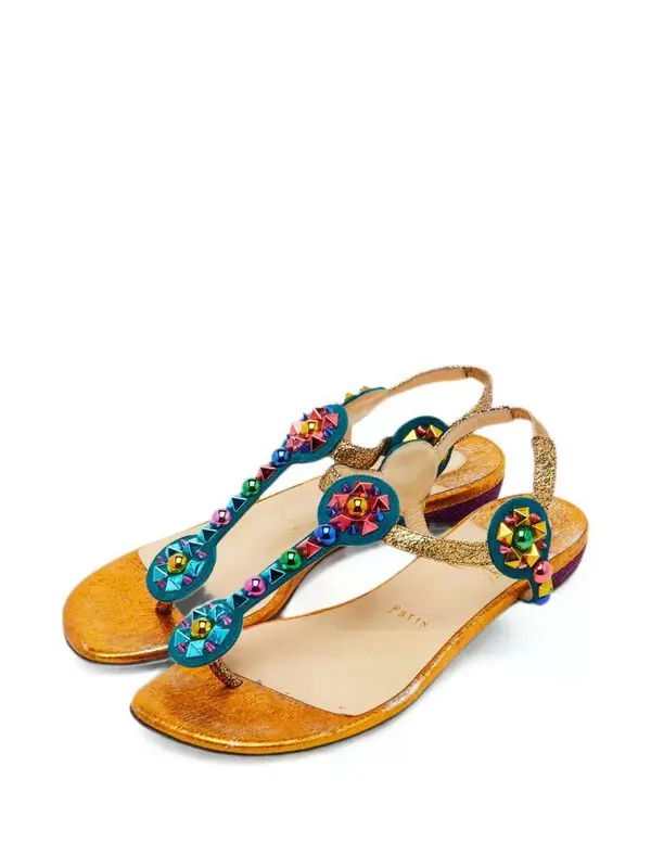 CHRISTIAN LOUBOUTIN Studded Glitter Sandals