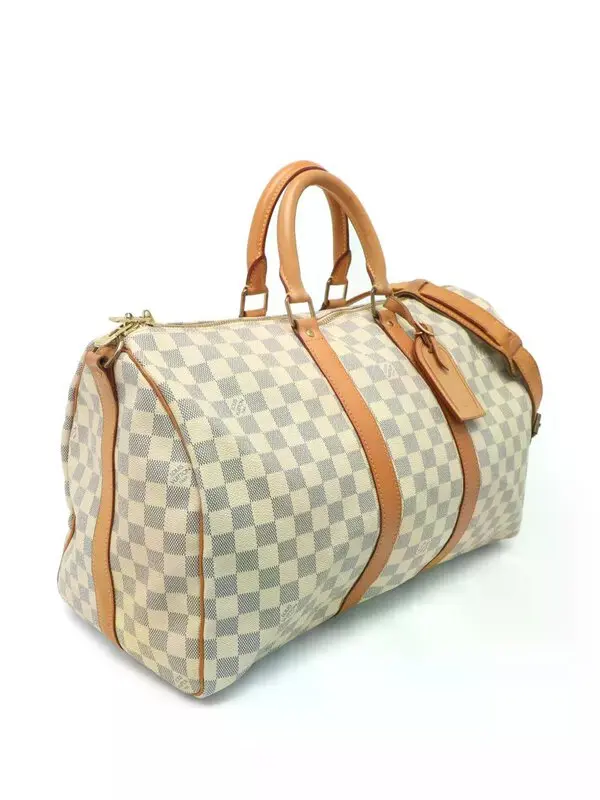LOUIS VUITTON Damier Azur Keepall Bandoulière Duffle Bag - Neutrals