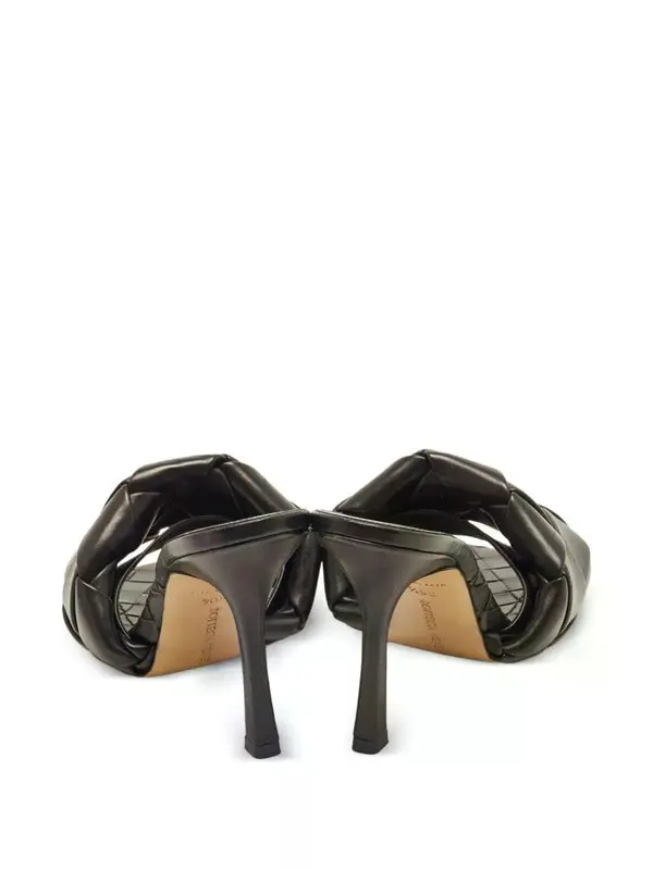 Bottega Veneta Lido Quilted Leather Stiletto Sandals - Black