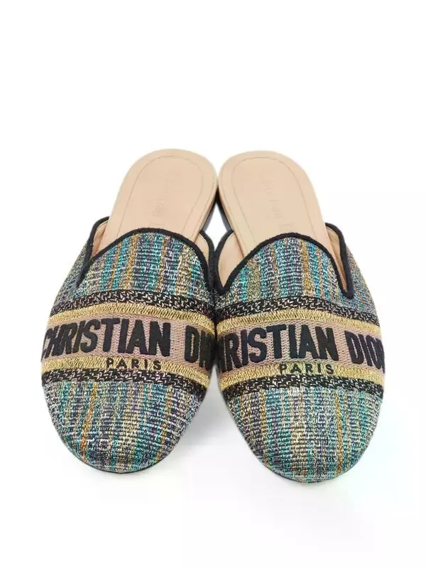 Dior Embroidered Logo Mules