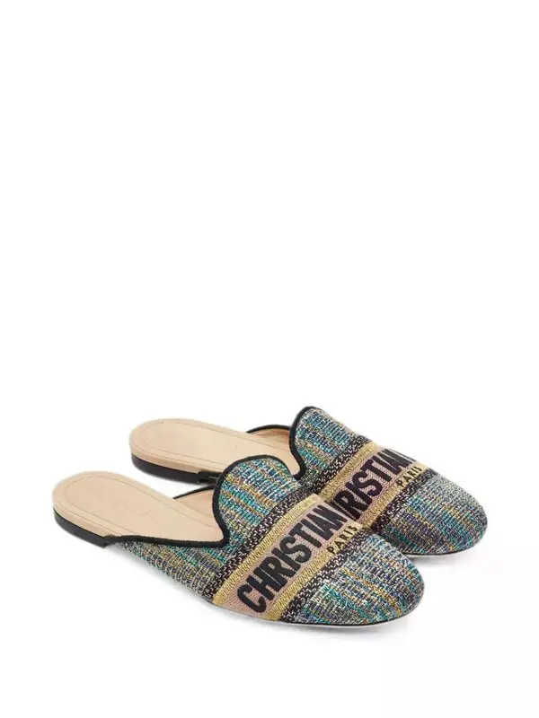 Dior Embroidered Logo Mules