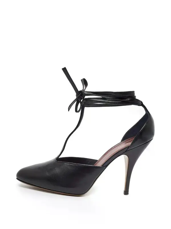 Celine Leather Lace-up Stiletto Pumps