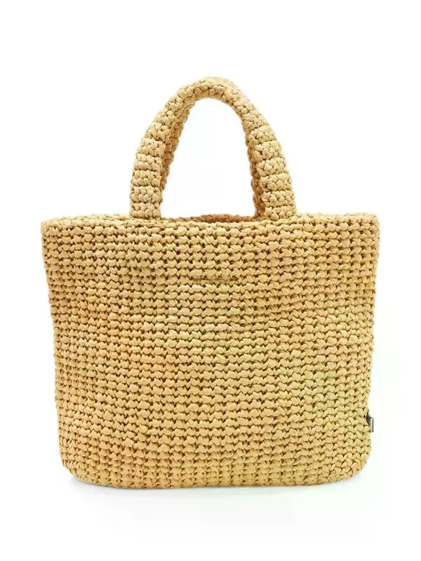 Prada Crochet Raffia Tote Bag