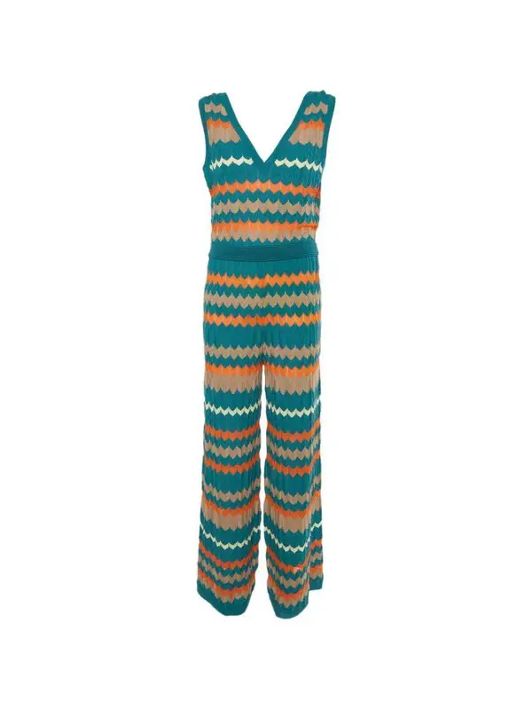 Missoni Crochet-knit Wide-leg Jumpsuit - Blue