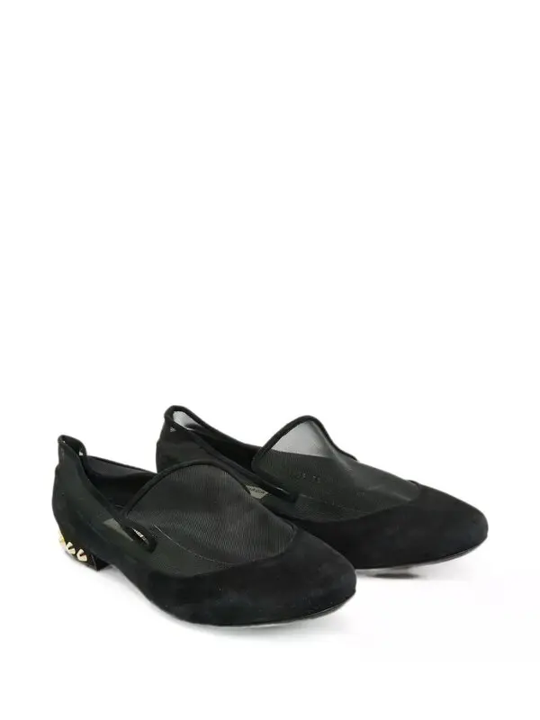 Balenciaga Mesh Studded Flat Pumps