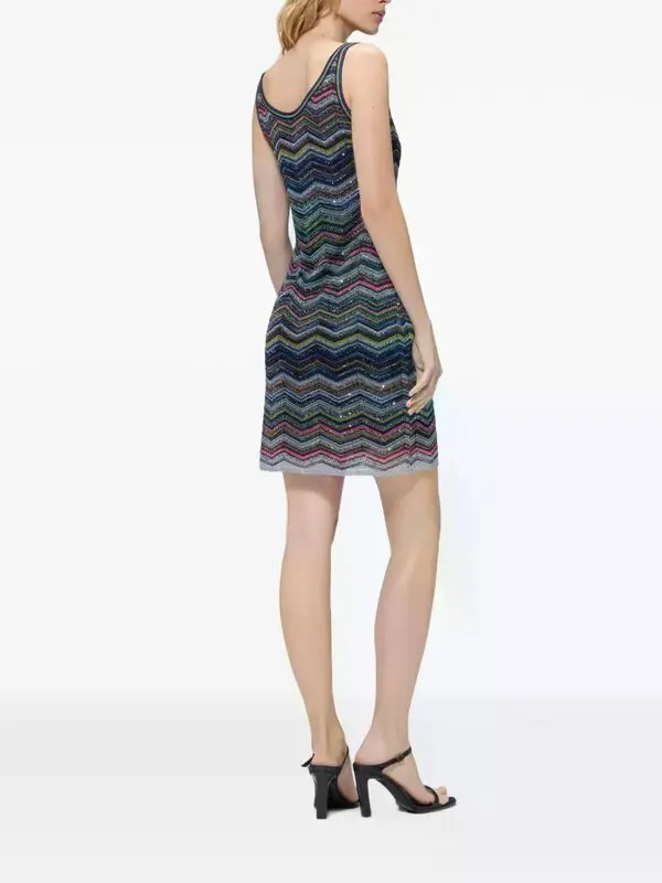Missoni Chevron Knit Mini Dress With Sequins