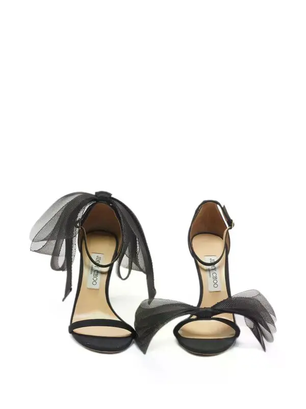 JIMMY CHOO Mesh Bow Detail Stiletto Sandals