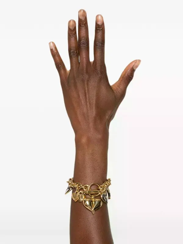 Chloé Tone Heart Charm Chain Bracelet