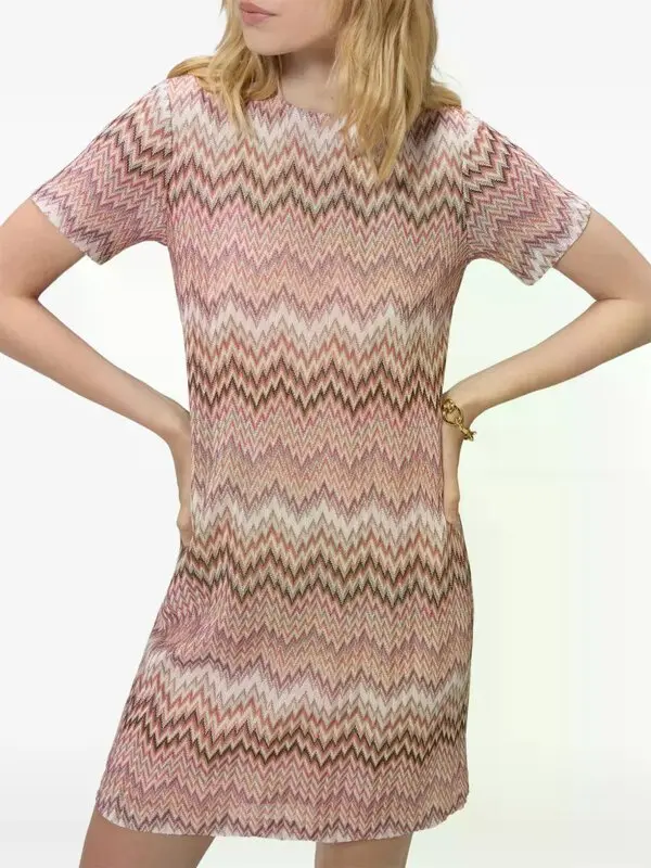 Missoni Short-sleeve Viscose Mini Dress - Pink