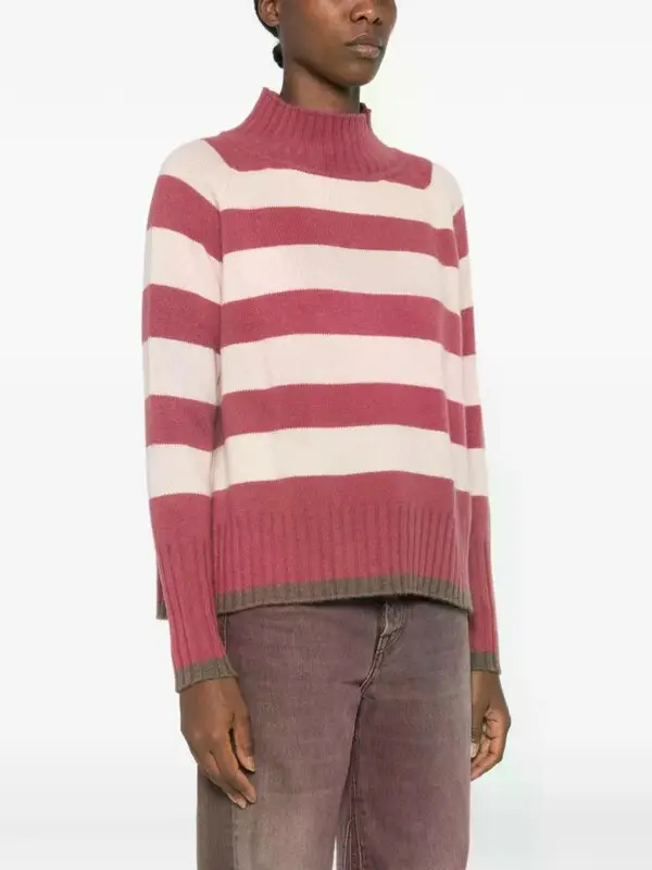 BEYOU Long-sleeve Striped Sweater