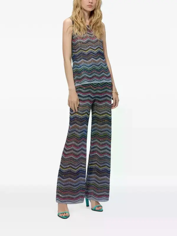 Missoni Sequined Chevron Palazzo Trousers
