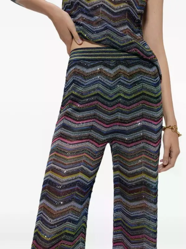 Missoni Sequined Chevron Palazzo Trousers