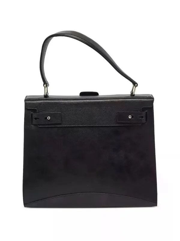 Gianfranco Ferre Saffiano Leather Turn-lock Handbag