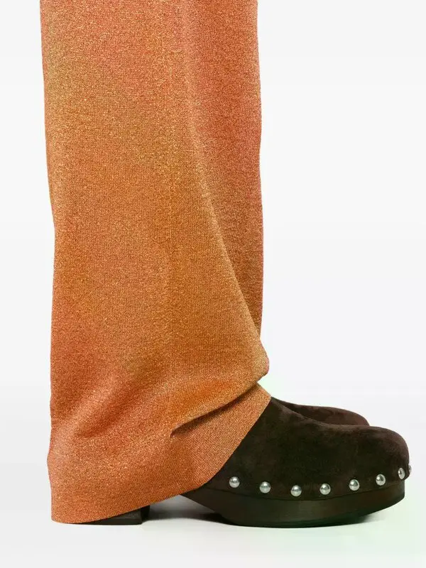 Miu Miu Lurex Pressed-crease Trousers - Orange