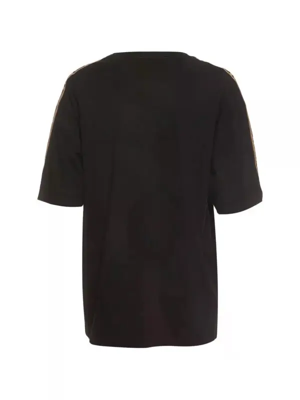 Fendi Logo Print Ff-tape T-shirt - Black