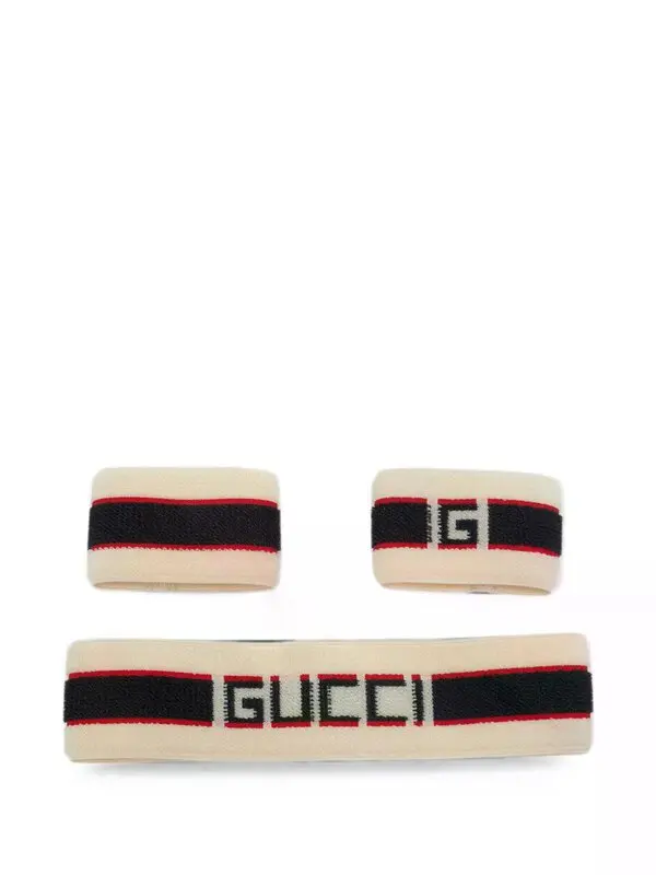 Gucci Terry Headband And Wristbands Set - Neutrals