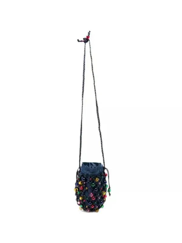 Marina Rinaldi Bead-embellished Drawstring Shoulder Bag