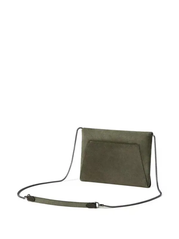 Brunello Cucinelli Duo Pochette In Suede With Precious Chain
