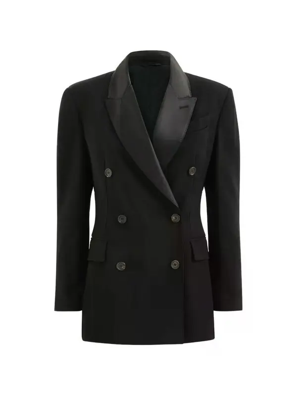 Brunello Cucinelli Viscose And Virgin Wool Tuxedo Jacket With Monili Embellishment