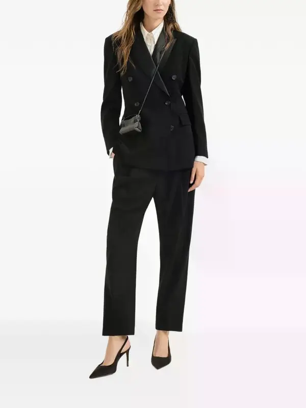 Brunello Cucinelli Viscose And Virgin Wool Tuxedo Jacket With Monili Embellishment