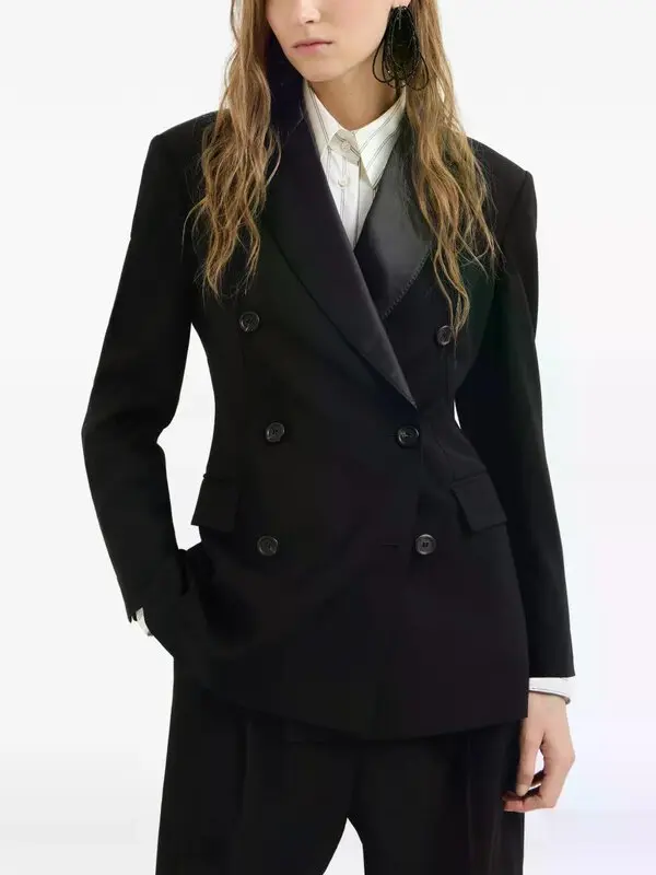 Brunello Cucinelli Viscose And Virgin Wool Tuxedo Jacket With Monili Embellishment
