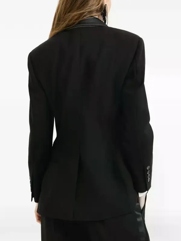 Brunello Cucinelli Viscose And Virgin Wool Tuxedo Jacket With Monili Embellishment
