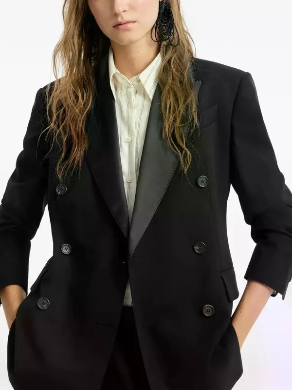 Brunello Cucinelli Viscose And Virgin Wool Tuxedo Jacket With Monili Embellishment