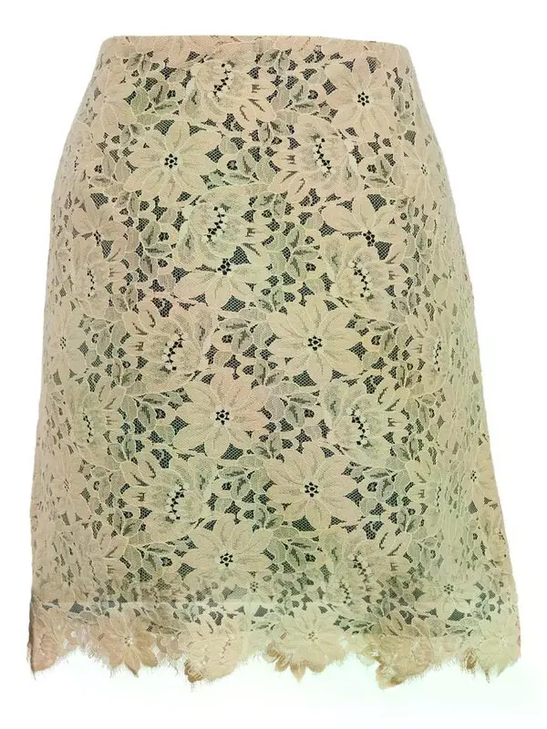 Sandro Lace Floral Skirt - Beige