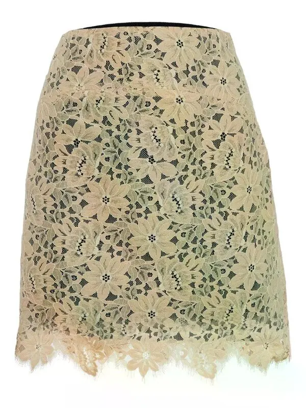 Sandro Lace Floral Skirt - Beige