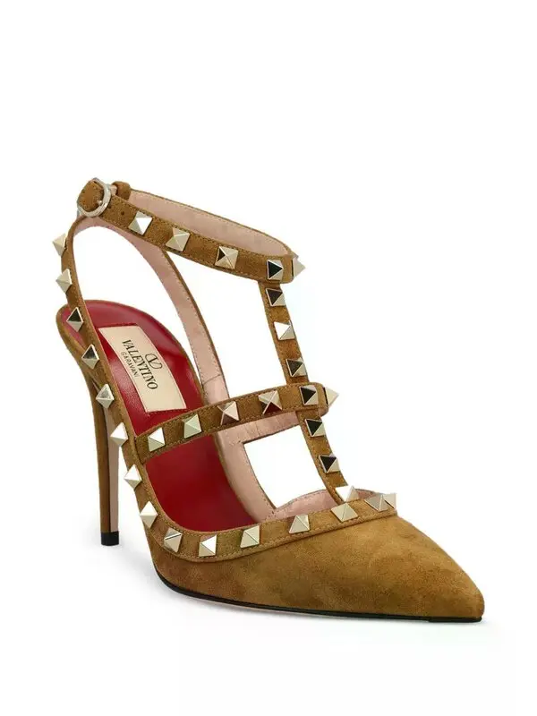 Valentino Garavani Rockstud Caged Pumps - Brown
